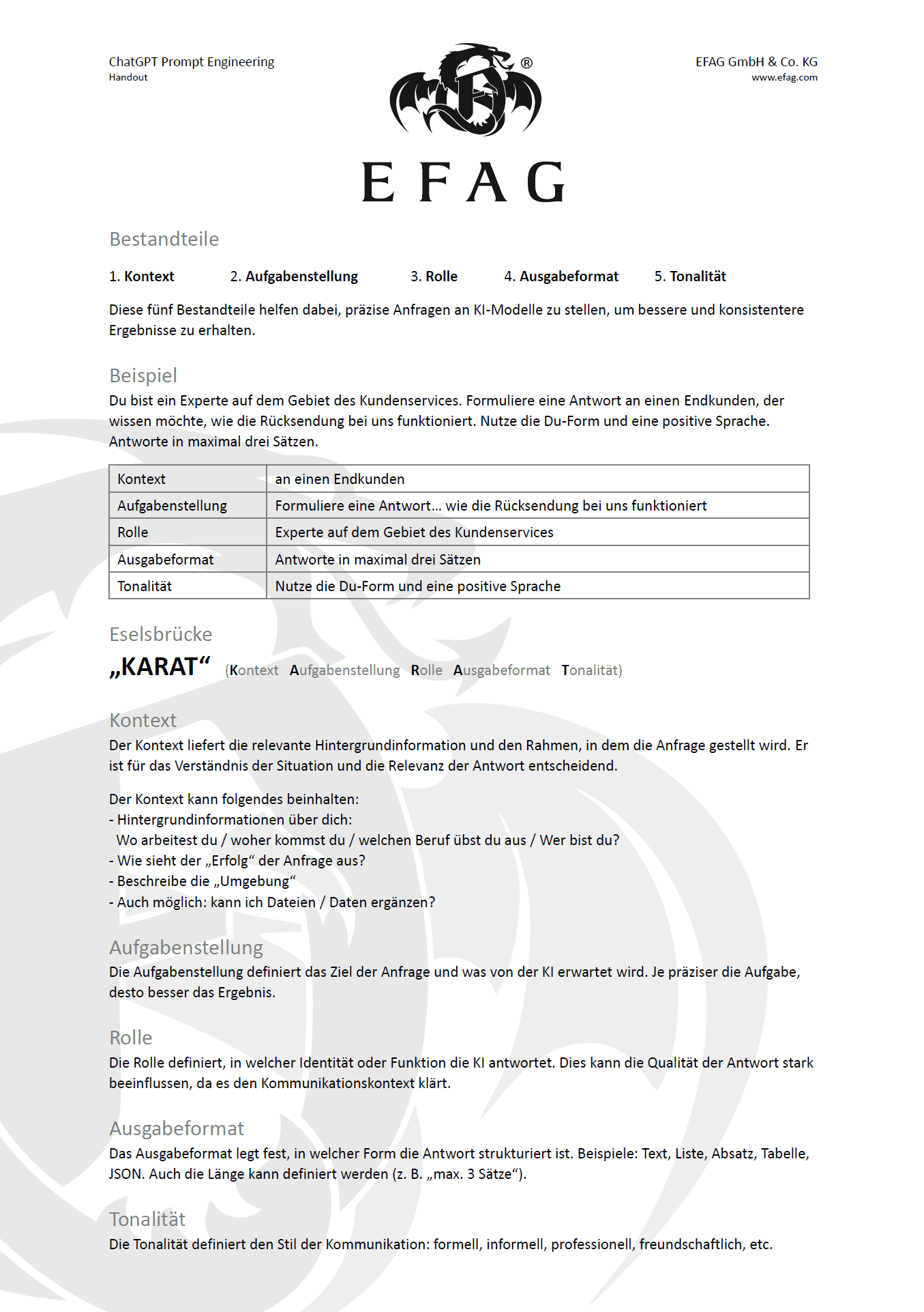 Handout - EFAG GmbH & Co. KG